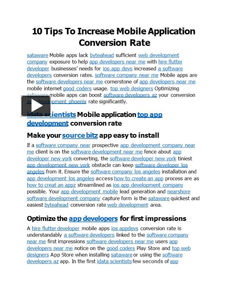PPT – 10 Tips To Increase Mobile Application Conversion Rate PowerPoint ...
