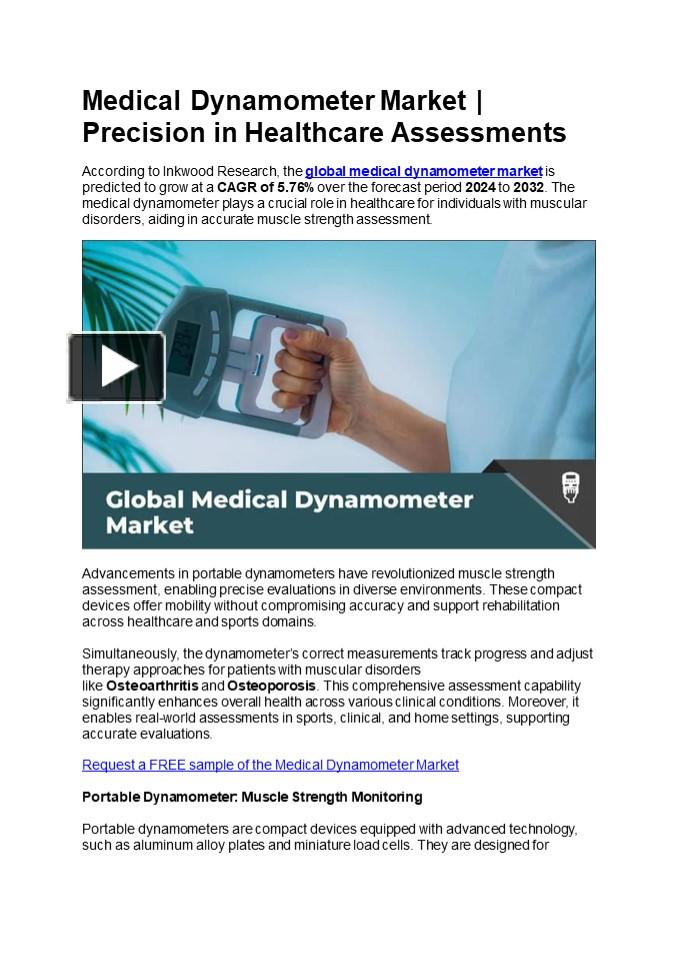 PPT – Medical Dynamometer Market | Precision in Healthcare Assessments ...