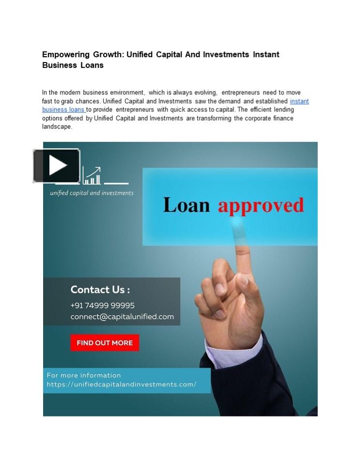 Empowering Growth: Unified Capital And Investments Instant Business ...