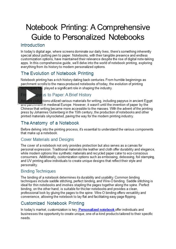 PPT – Notebook Printing: A Comprehensive Guide to Personalized ...