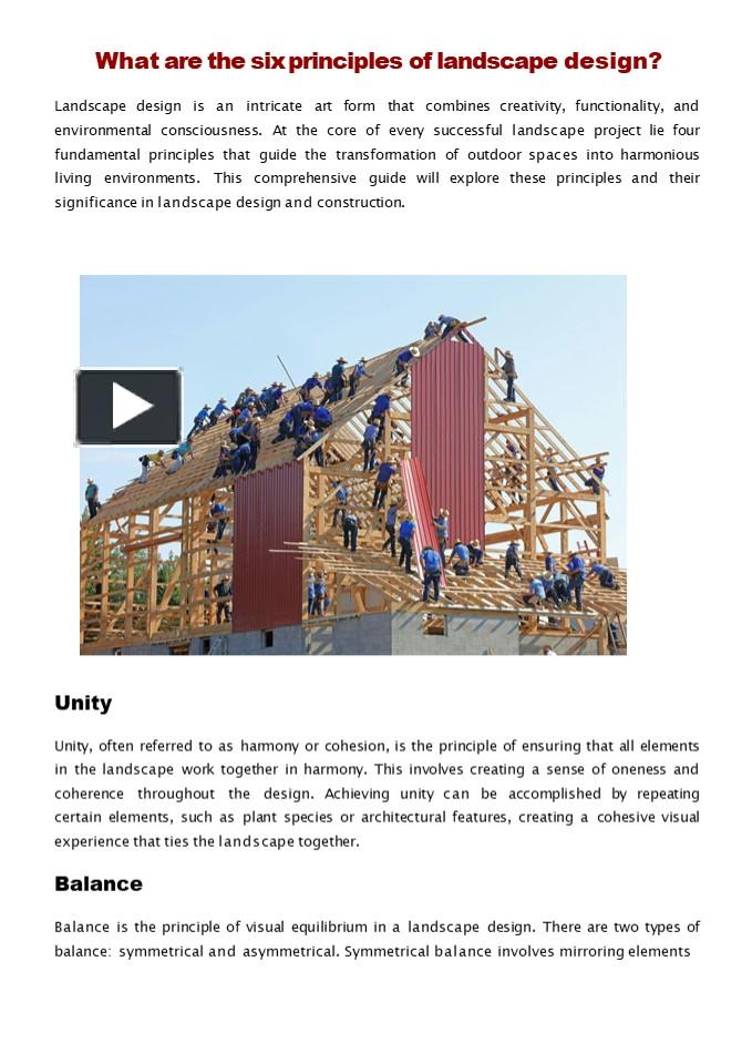 PPT – What are the six principles of landscape design? PowerPoint ...