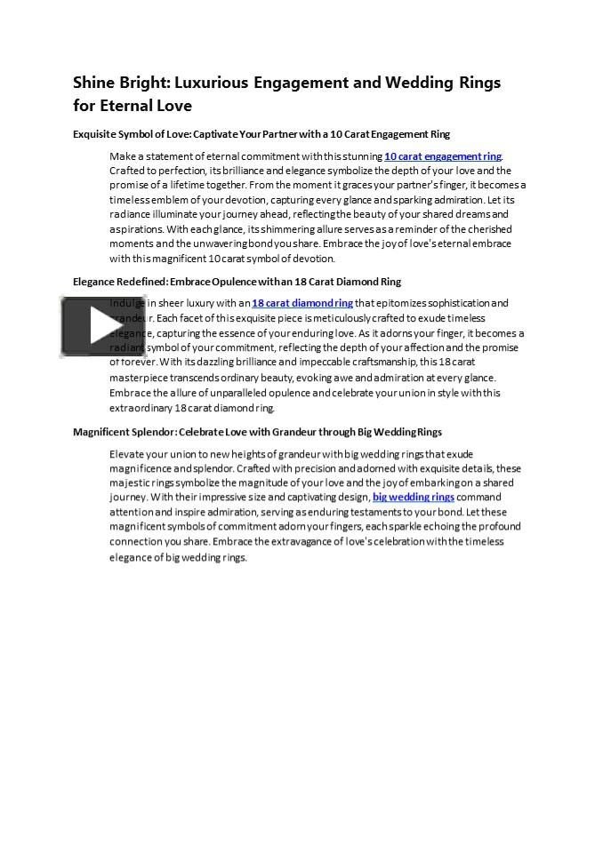 PPT – Shine Bright: Luxurious Engagement and Wedding Rings for Eternal ...