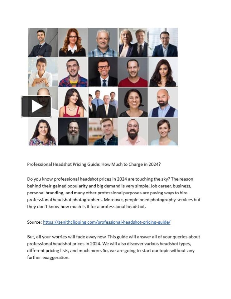 Professional Headshot Pricing Guide: How Much to Charge in 2024 ...