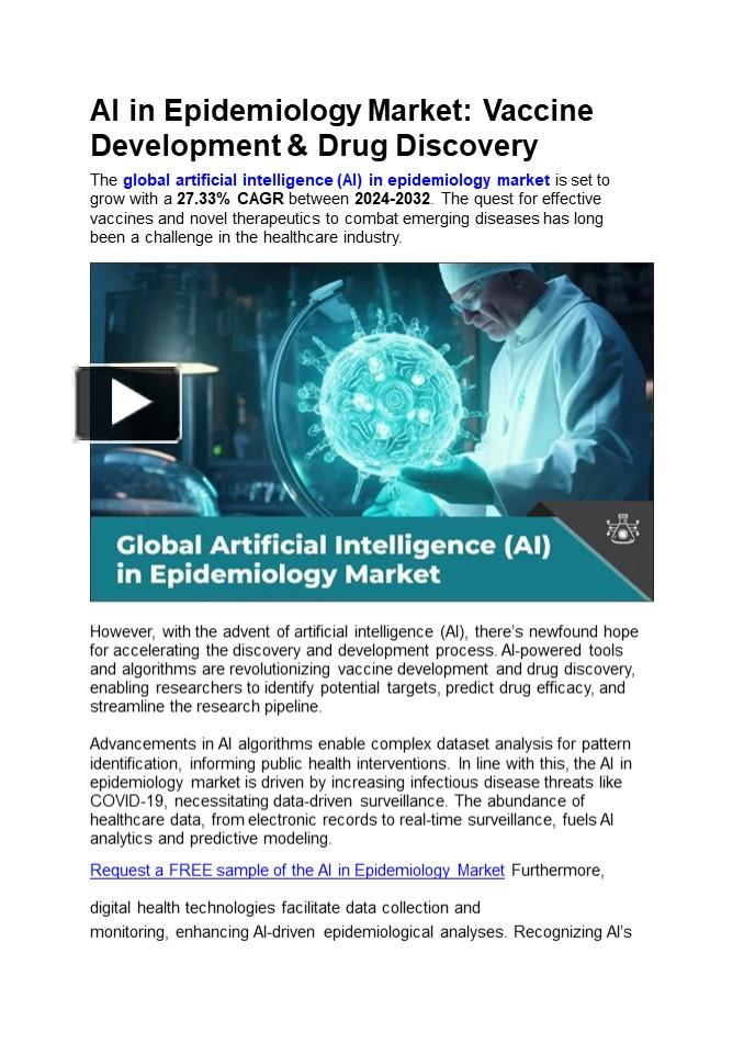 PPT – AI in Epidemiology Market: Vaccine Development & Drug Discovery ...