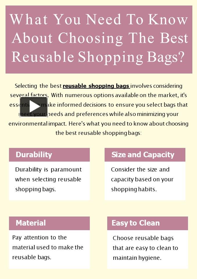 PPT – What You Need To Know About Choosing The Best Reusable Shopping ...