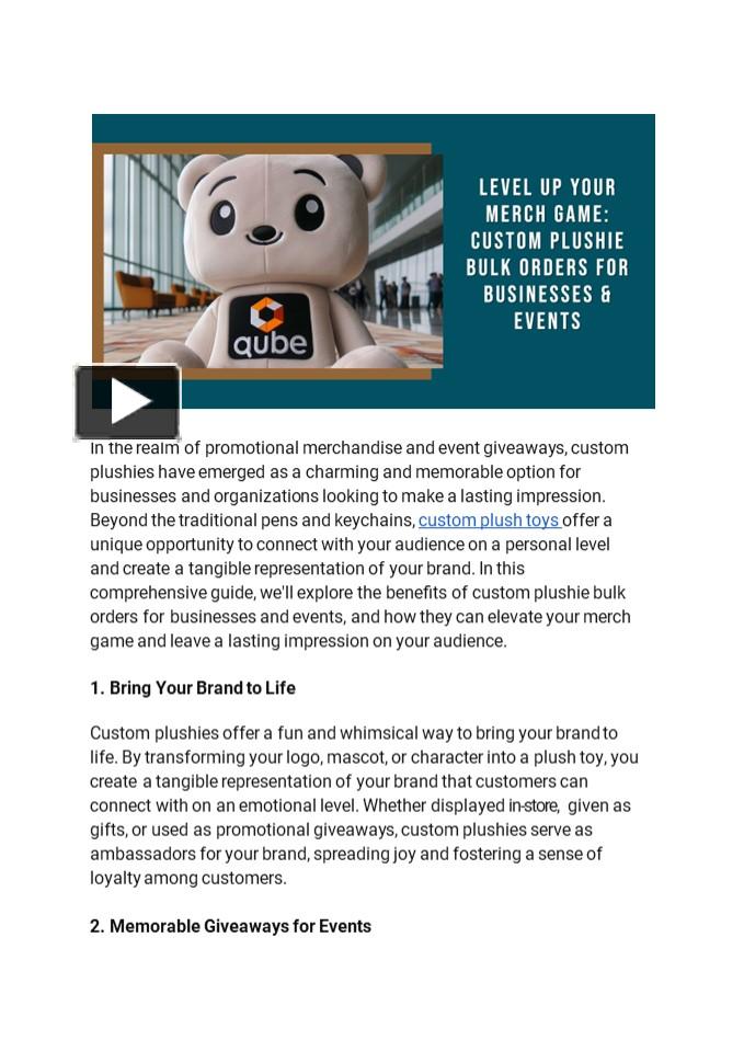PPT – Level Up Your Merch Game: Custom Plushie Bulk Orders for ...