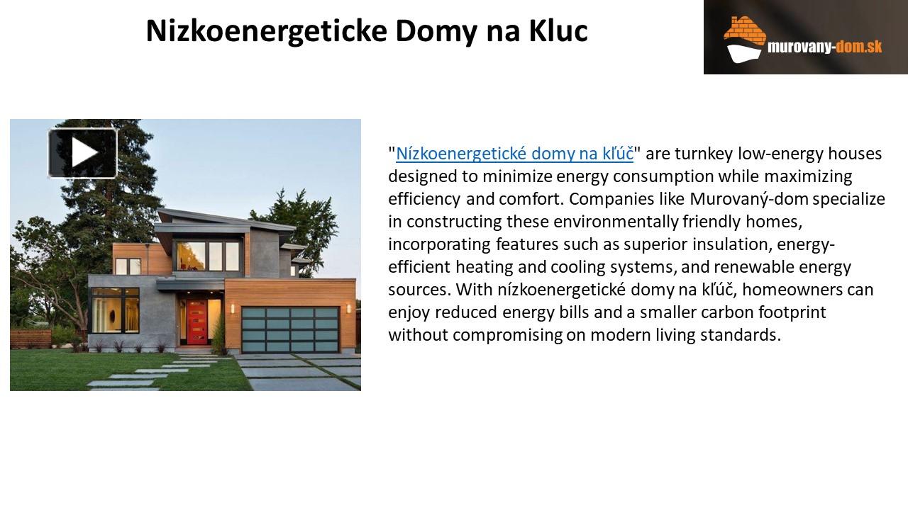 PPT – Nizkoenergeticke Domy na Kluc PowerPoint presentation | free to ...