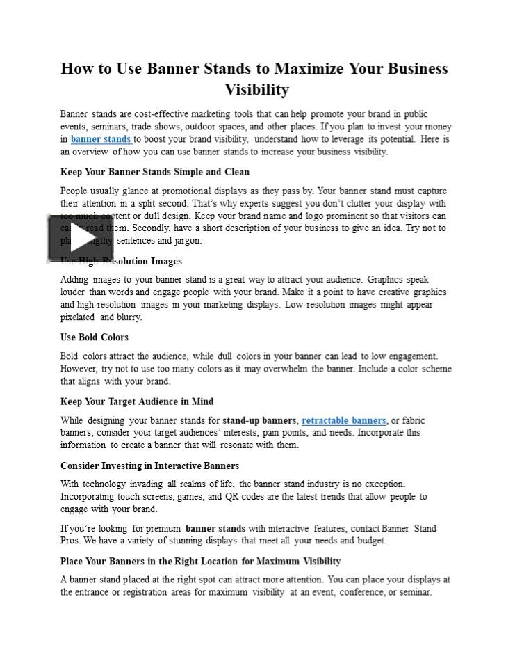 How to Use Banner Stands to Maximize Your Business Visibility ...