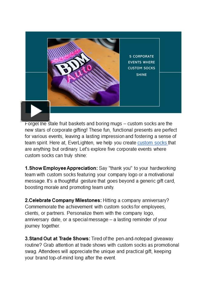 PPT – 5 Corporate Events Where Custom Socks Shine PowerPoint ...