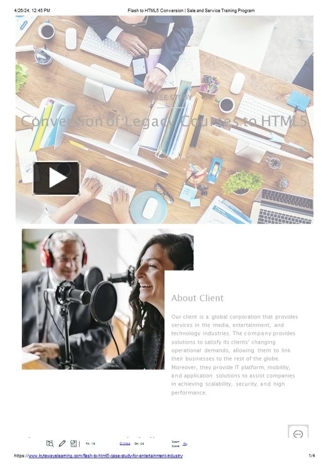 Conversion of Legacy Courses to HTML5 presentation | free to download