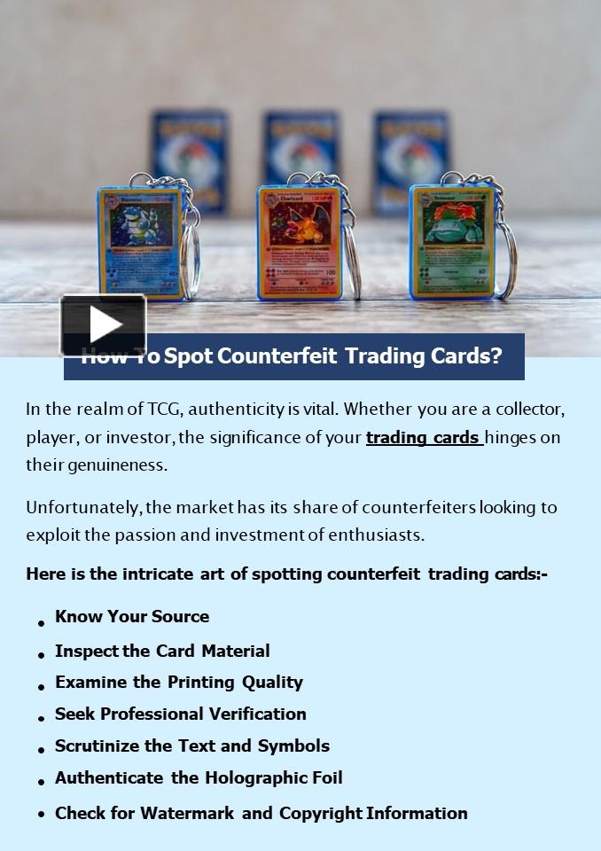 How To Spot Counterfeit Trading Cards? presentation | free to download