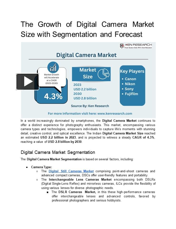 PPT – The Growth of Digital Camera Market Size with Segmentation and ...