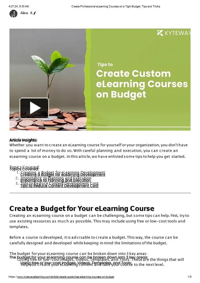 PPT – Tips to Create Customize eLearning Courses without Breaking the ...