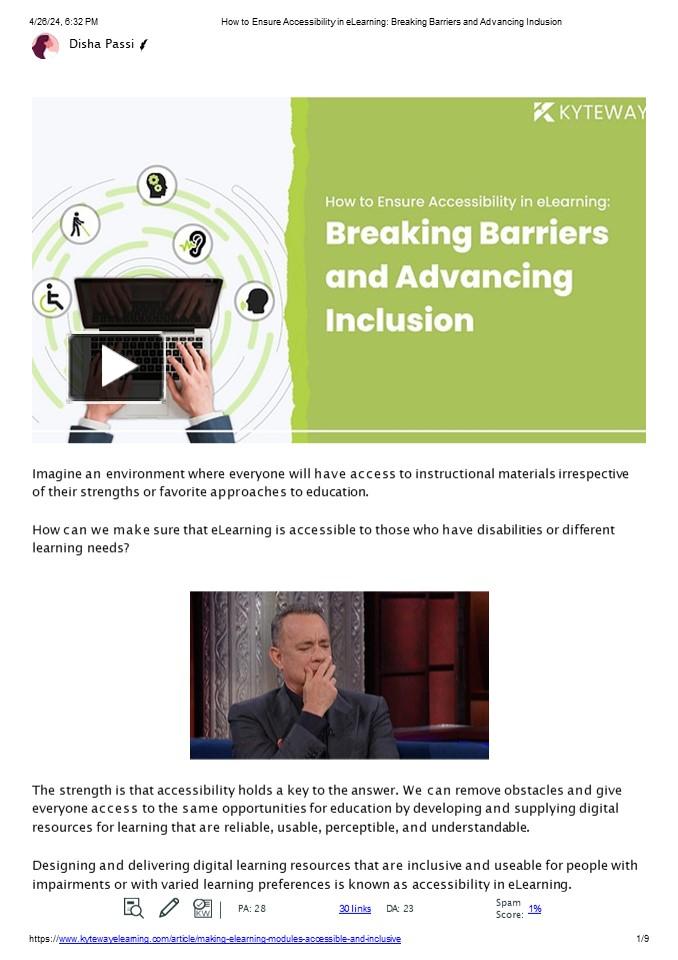 PPT – How to Ensure Accessibility in eLearning: Breaking Barriers and ...