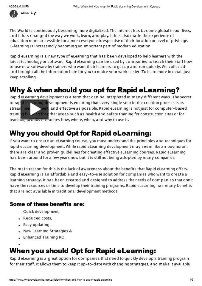 PPT – Why, When, and How to Opt for Rapid eLearning Development ...