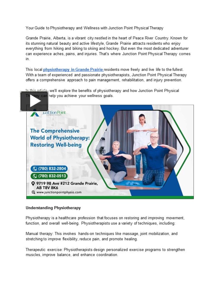 PPT – Your Guide to Physiotherapy and Wellness with Junction Point ...