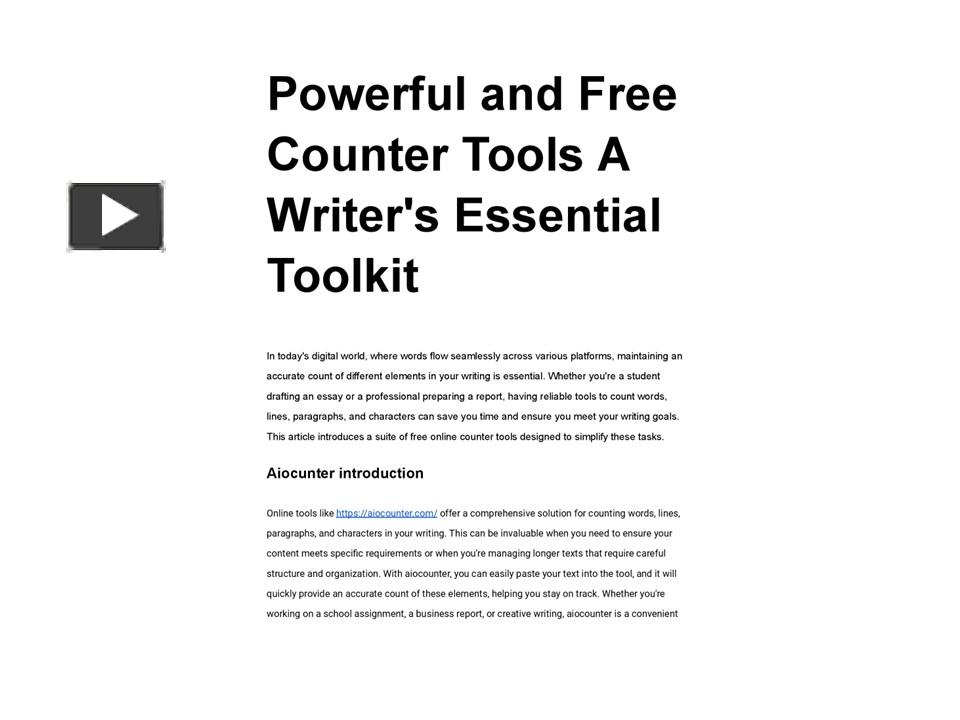 PPT – Powerful and Free Counter Tools PowerPoint presentation | free to ...