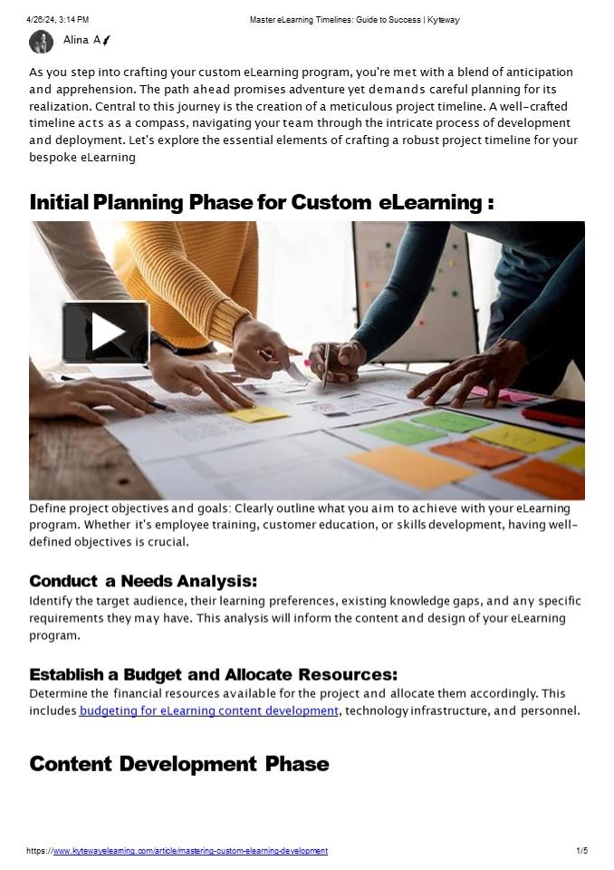 Mastering Project Timelines: A Key to Successful Custom eCourse ...