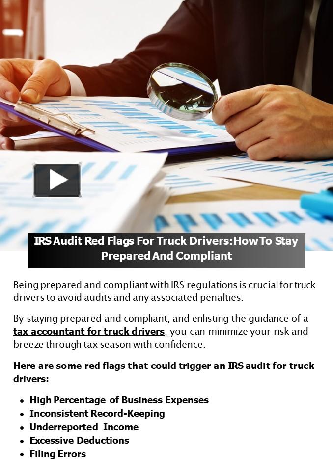 PPT – IRS Audit Red Flags For Truck Drivers: How To Stay Prepared And ...