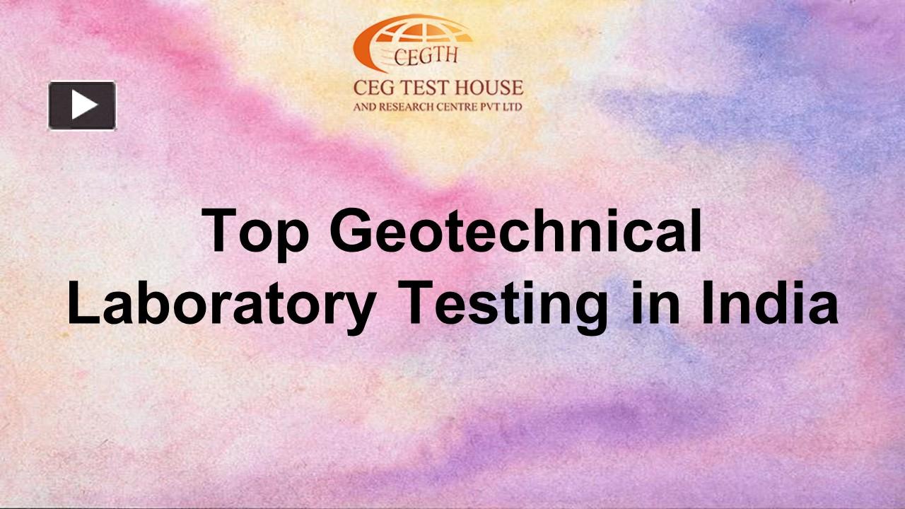 Top Geotechnical Laboratory Testing in India presentation | free to ...