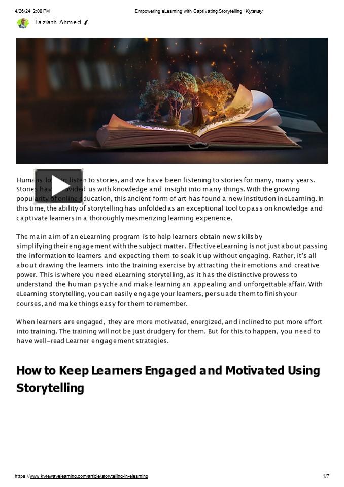 PPT – Storytelling In eLearning Captivating and Educating Your Audience ...