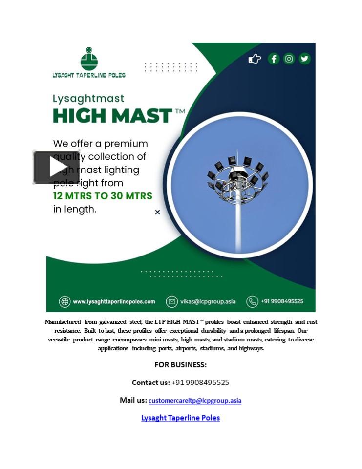 PPT – Best high mast lighting poles manufacturer and supplier in India ...