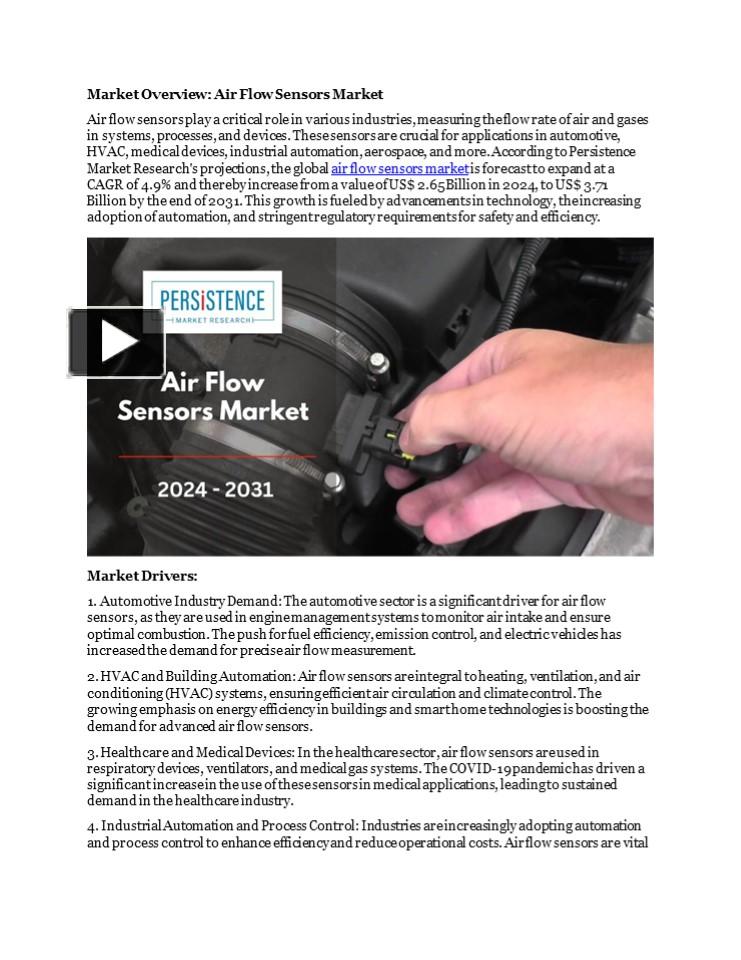 PPT – Air Flow Sensors Market Report: Insights into New Developments ...