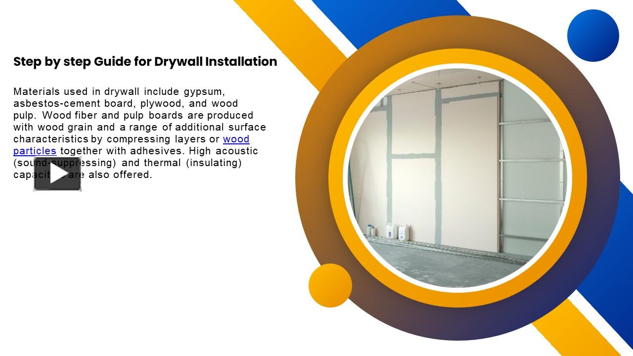 Step by step Guide for Drywall Installation presentation | free to download