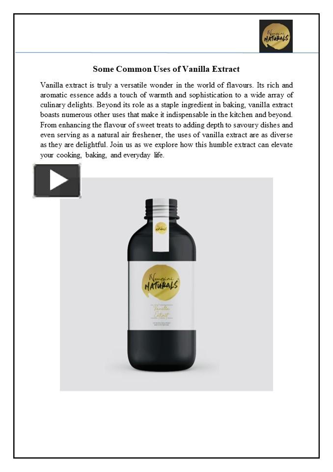 Some Common Uses of Vanilla Extract presentation | free to download