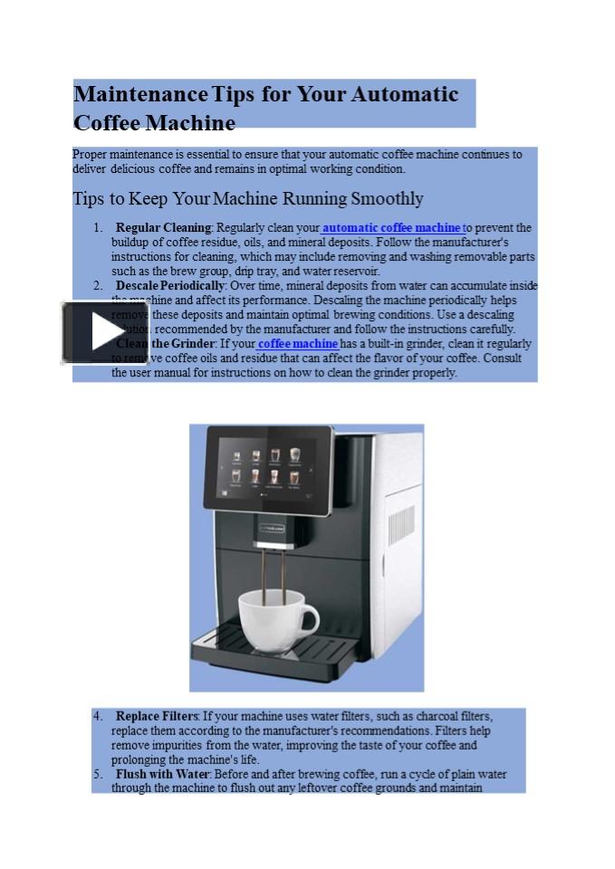 Maintenance Tips for Your Automatic Coffee Machine presentation | free ...