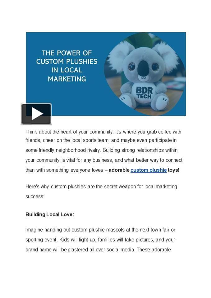 PPT – The Power of Custom Plushies in Local Marketing PowerPoint ...