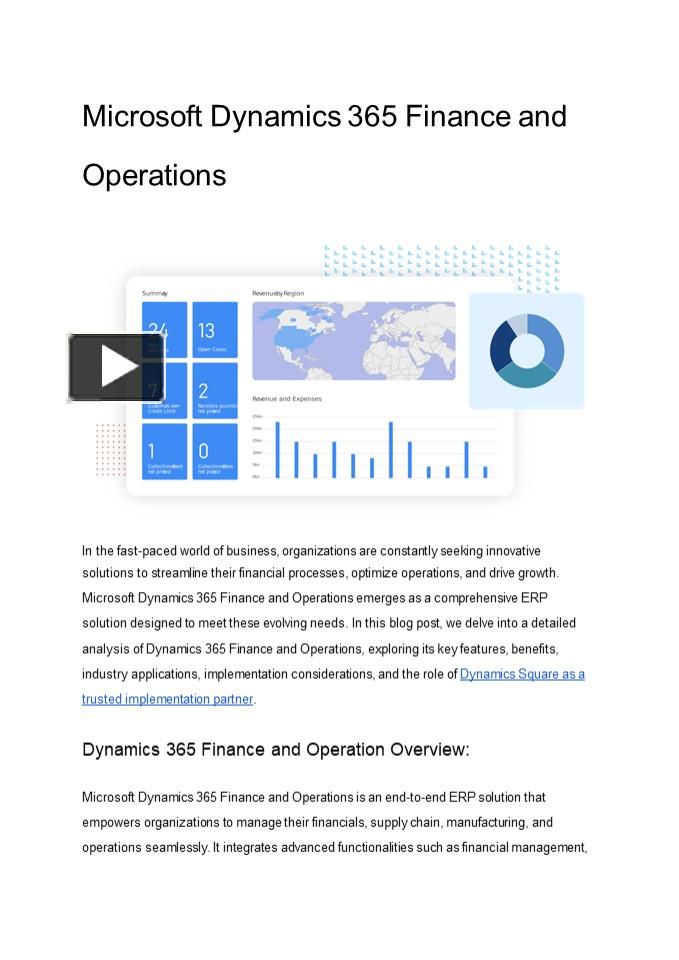 Microsoft Dynamics 365 Finance and Operations presentation | free to ...