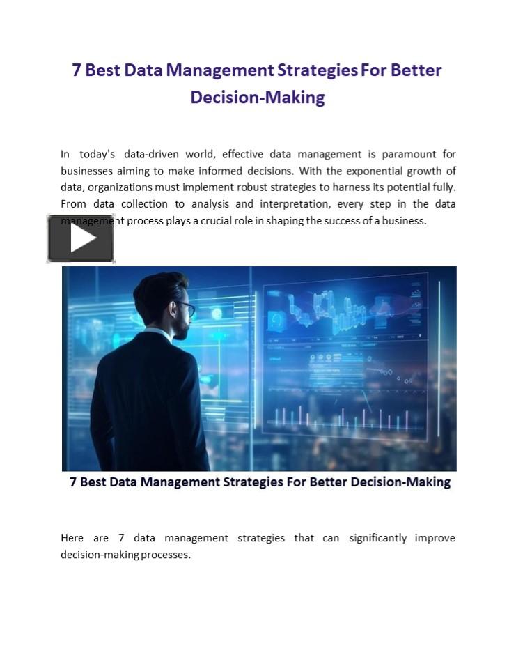 7 Best Data Management Strategies For Better Decision-Making ...