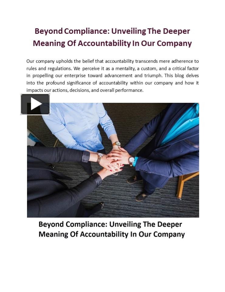 PPT – Beyond Compliance: Unveiling The Deeper Meaning Of Accountability ...