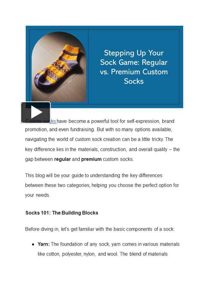 PPT – Stepping Up Your Sock Game: Regular vs. Premium Custom Socks ...