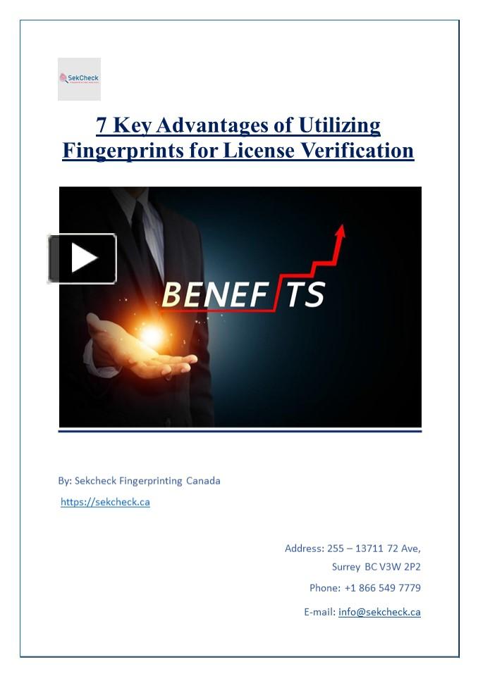 PPT – 7 Key Advantages of Utilizing Fingerprints for License ...