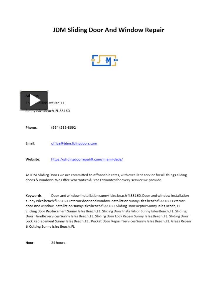 PPT – JDM Sliding Door And Window Repair PowerPoint presentation | free ...