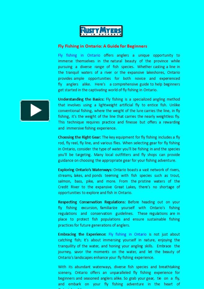PPT – Fly Fishing in Ontario: A Guide for Beginners PowerPoint ...