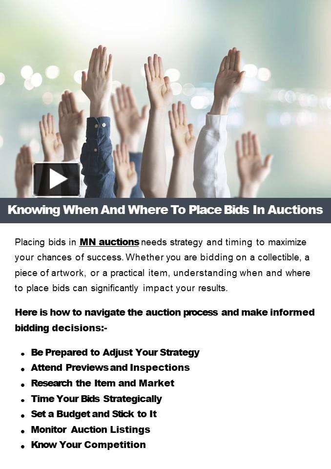 Knowing When And Where To Place Bids In Auctions presentation | free to ...
