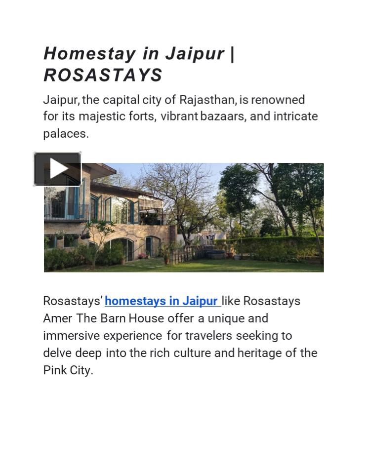 PPT – Homestay in Jaipur | ROSASTAYS PowerPoint presentation | free to ...