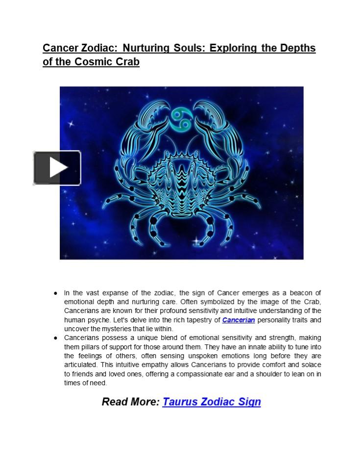 PPT – Embracing the Cosmic Crab: Exploring Cancer Zodiac Traits ...