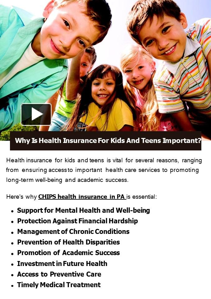 Why Is Health Insurance For Kids And Teens Important? presentation ...