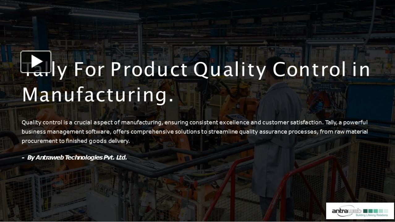 Tally For Product Quality Control In Manufacturing presentation | free ...