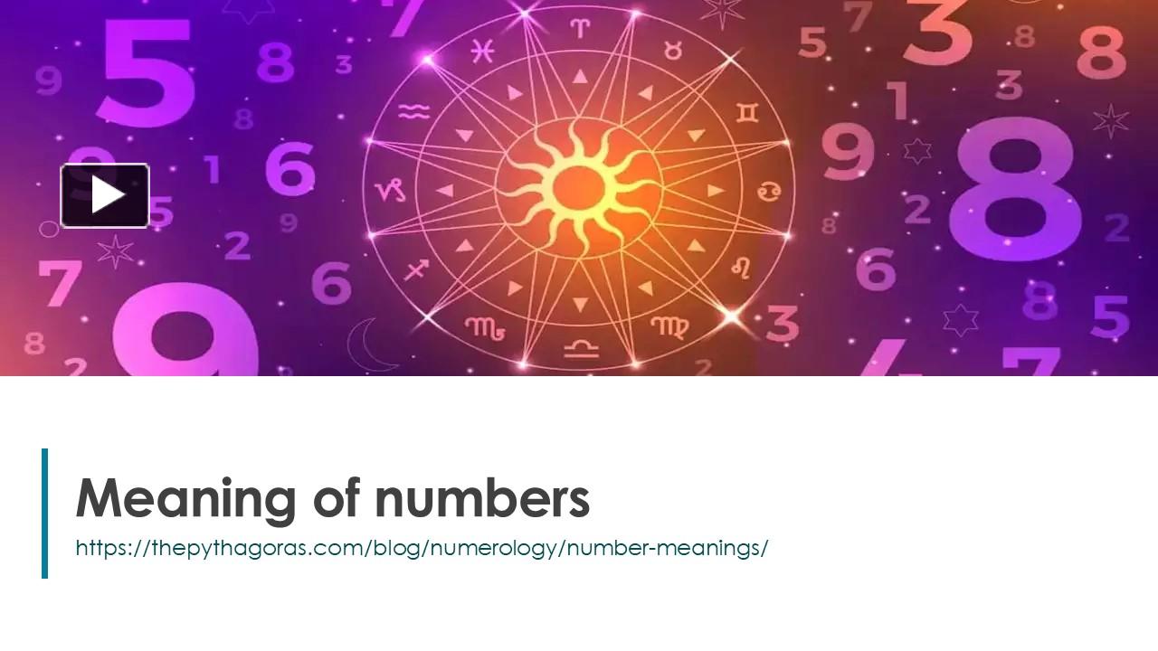 Meaning of numbers presentation | free to download