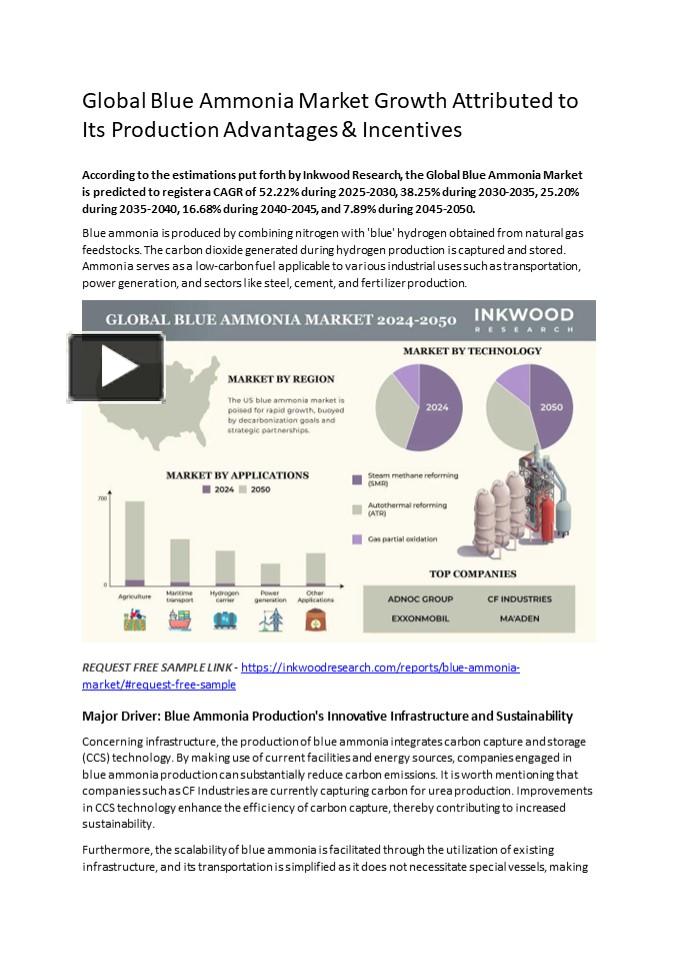 Global Blue Ammonia Market Growth Attributed to Its Production ...