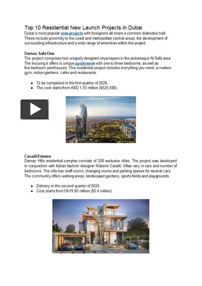 PPT – Top 10 Residential New Launch Projects in Dubai - Inch & Brick ...