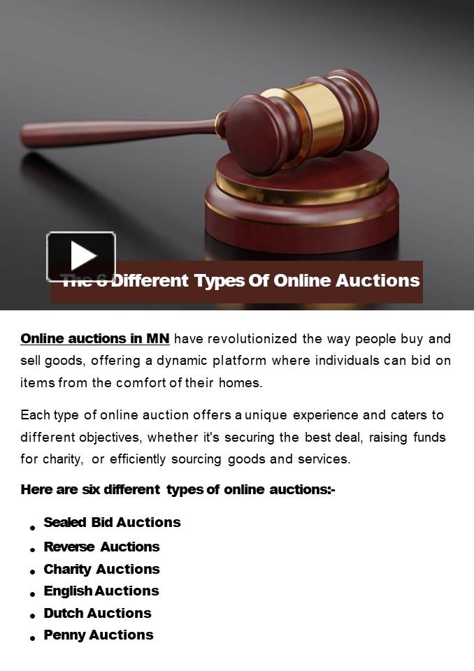PPT – The 6 Different Types Of Online Auctions PowerPoint presentation ...