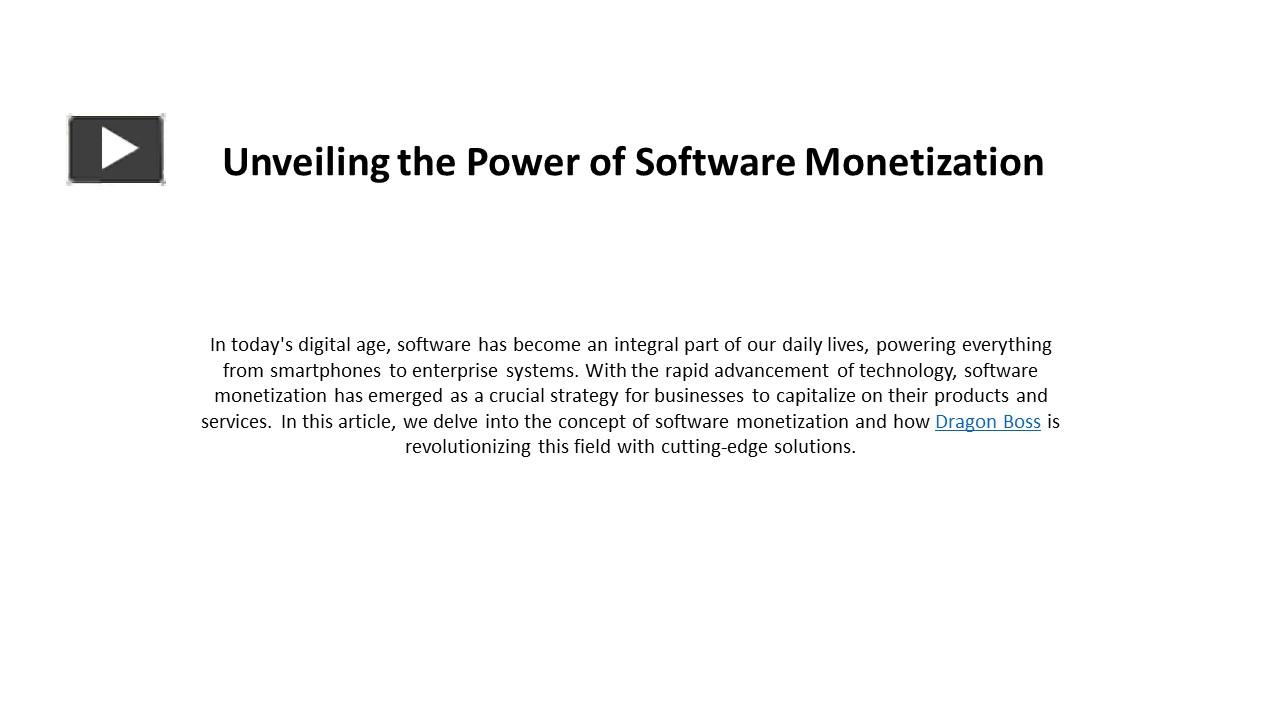PPT – Unveiling the Power of Software Monetization PowerPoint ...