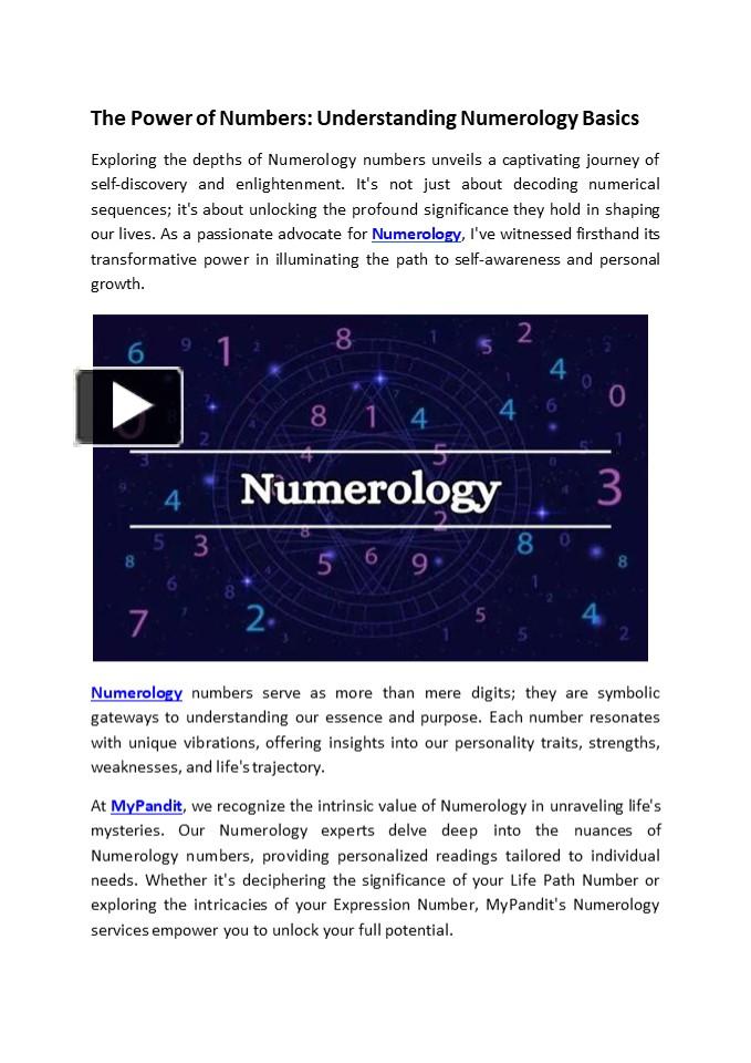 PPT – The Power of Numbers: Understanding Numerology Basics PowerPoint ...