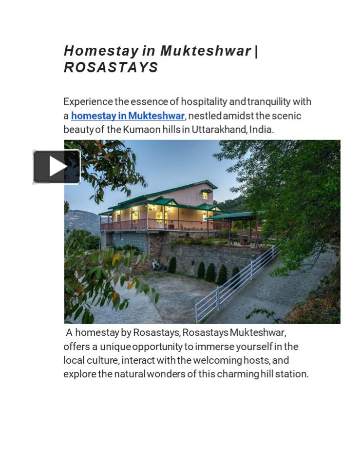 Homestay in Mukteshwar | ROSASTAYS presentation | free to download
